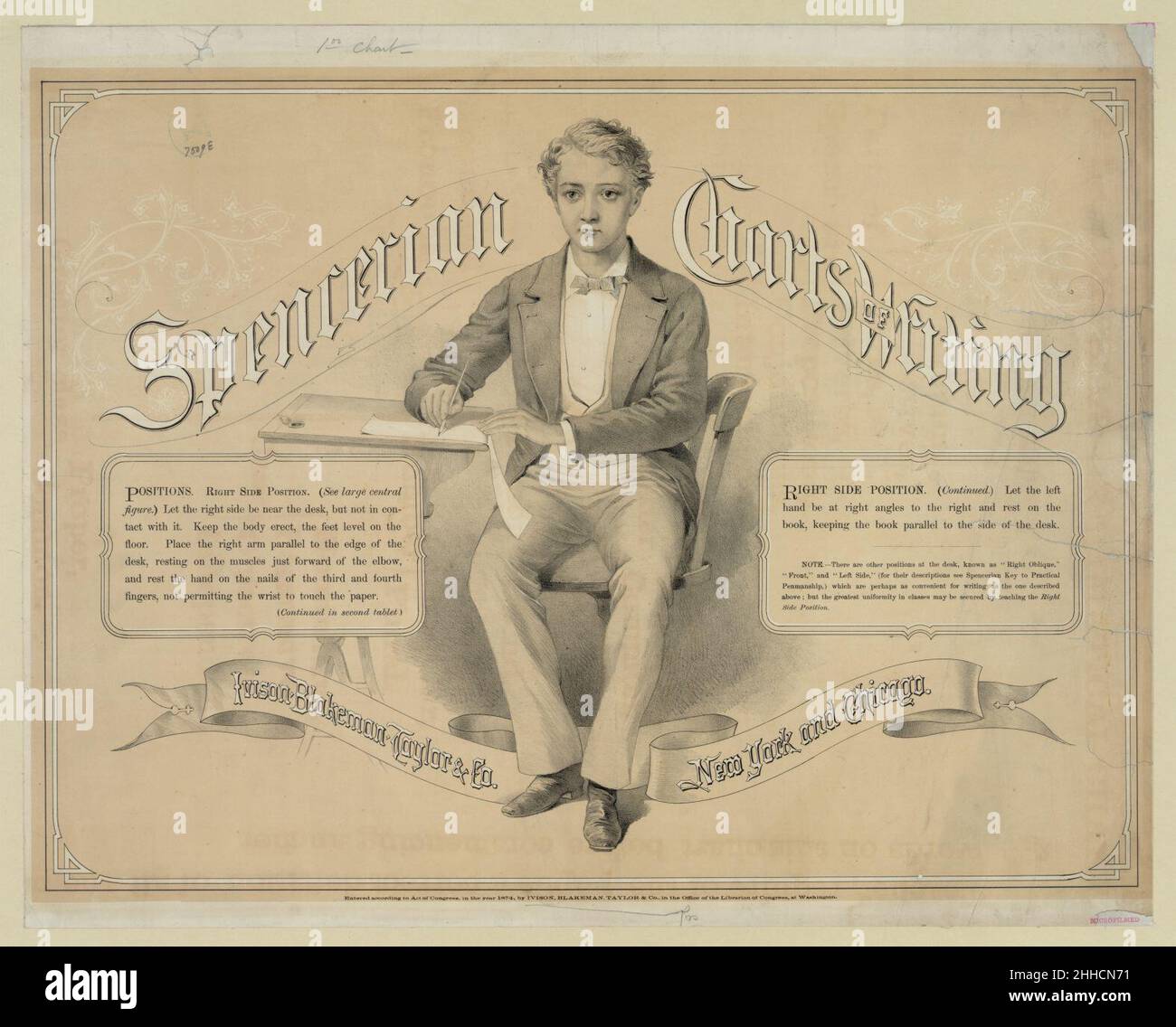 Spencerian charts of writing Stock Photo - Alamy