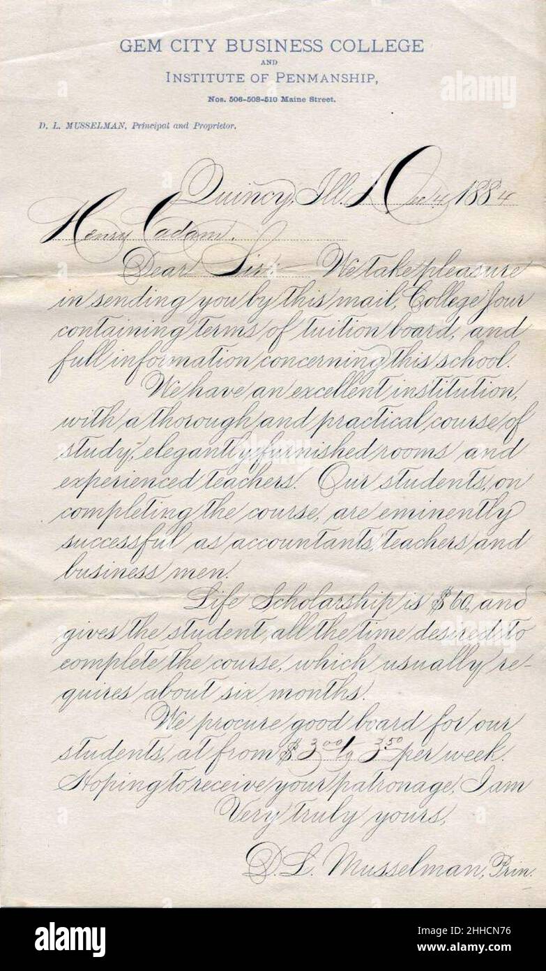 Spencerian hi-res stock photography and images - Alamy