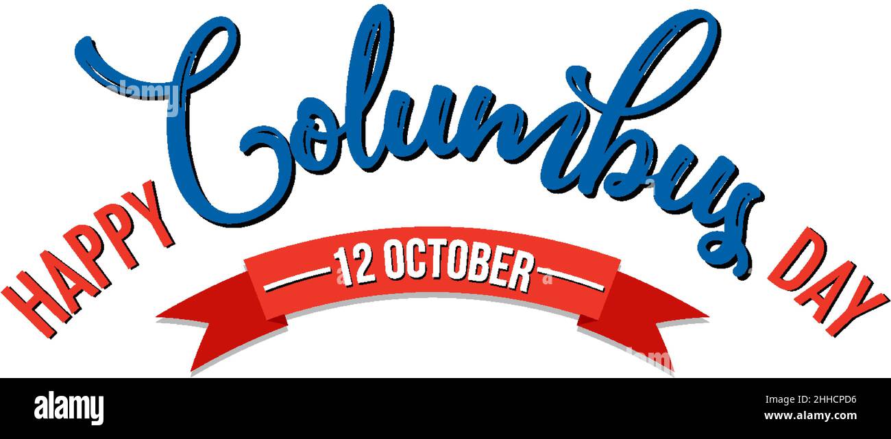 Happy Columbus day lettering banner illustration Stock Vector Image ...