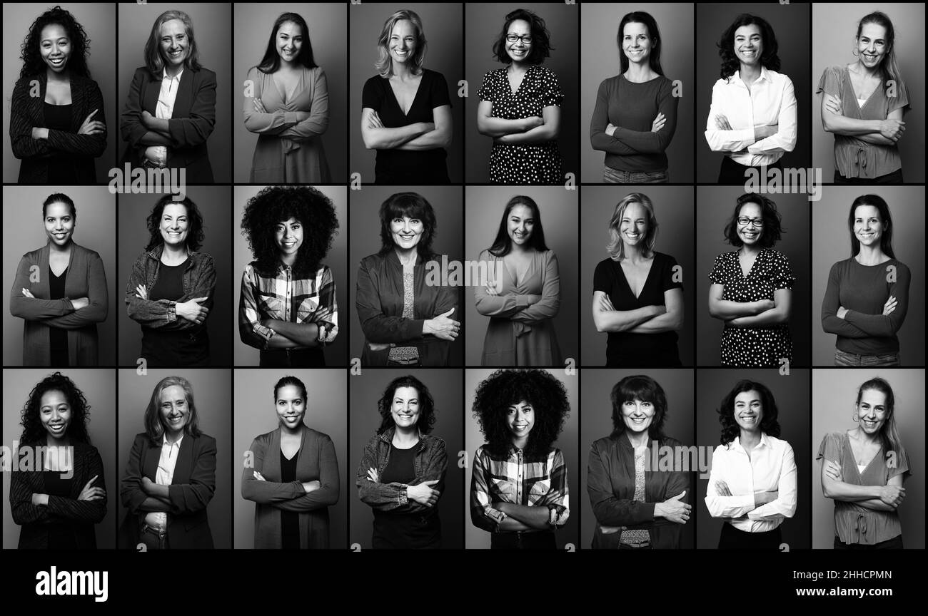 Group of people in a collage Stock Photo - Alamy