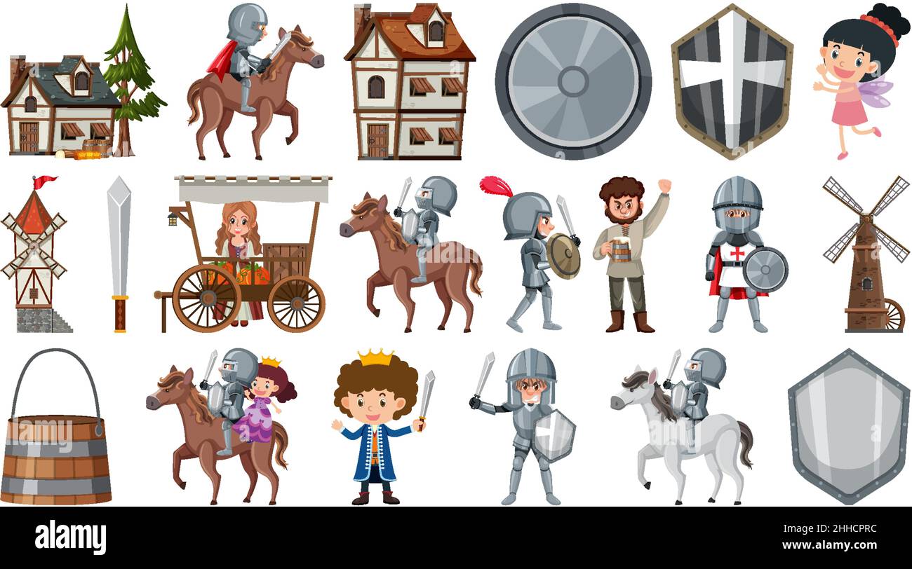 Set of fantasy cartoon characters illustration Stock Vector Image & Art ...