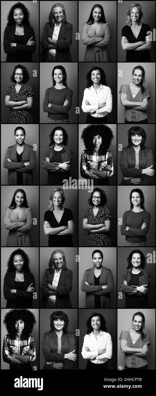 Group of people in a collage Stock Photo - Alamy