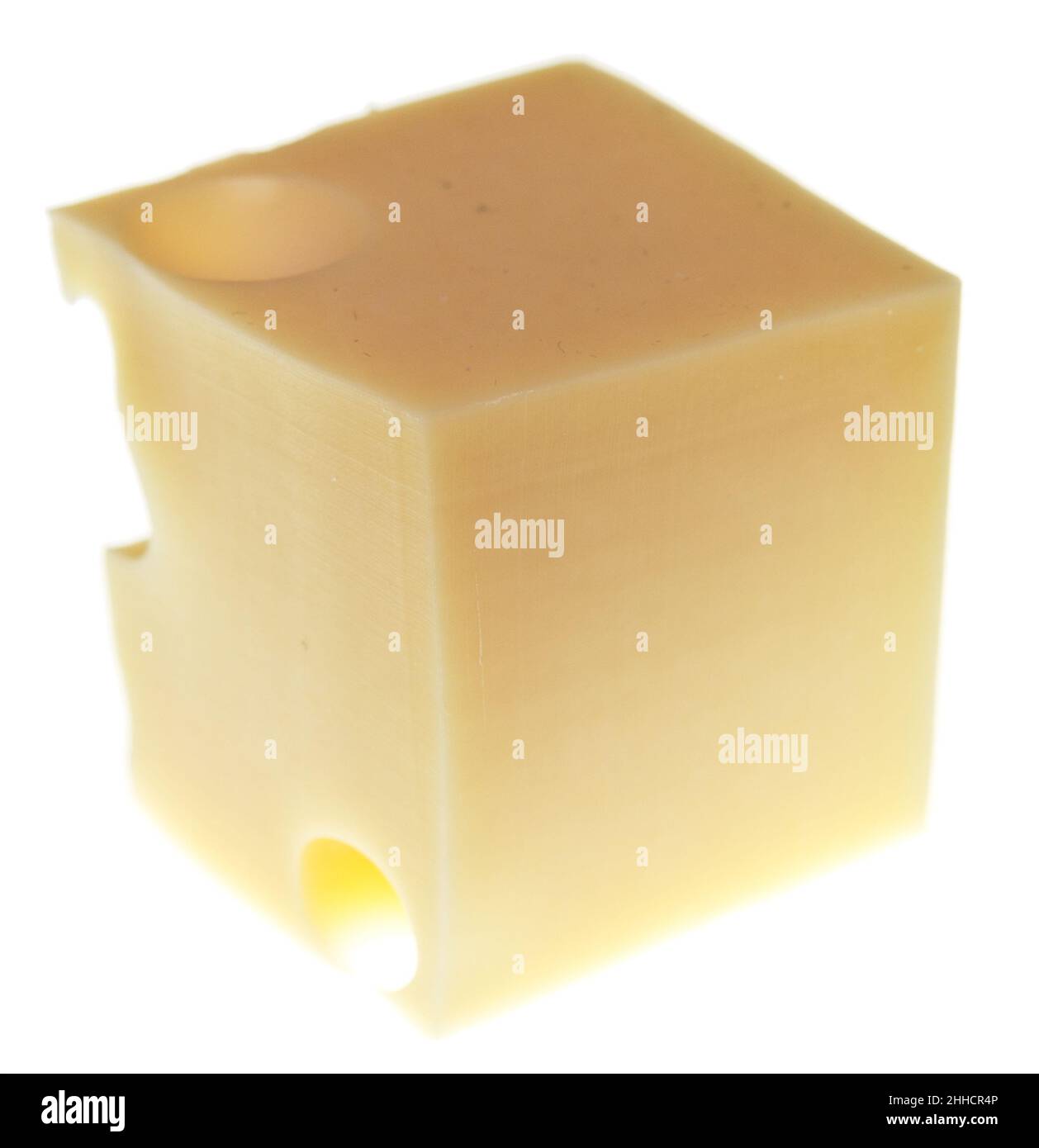 Cheese cube isolated on white background Stock Photo - Alamy