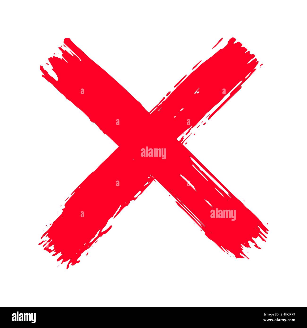 Dirty grunge hand drawn with brush strokes cross x vector illustration ...