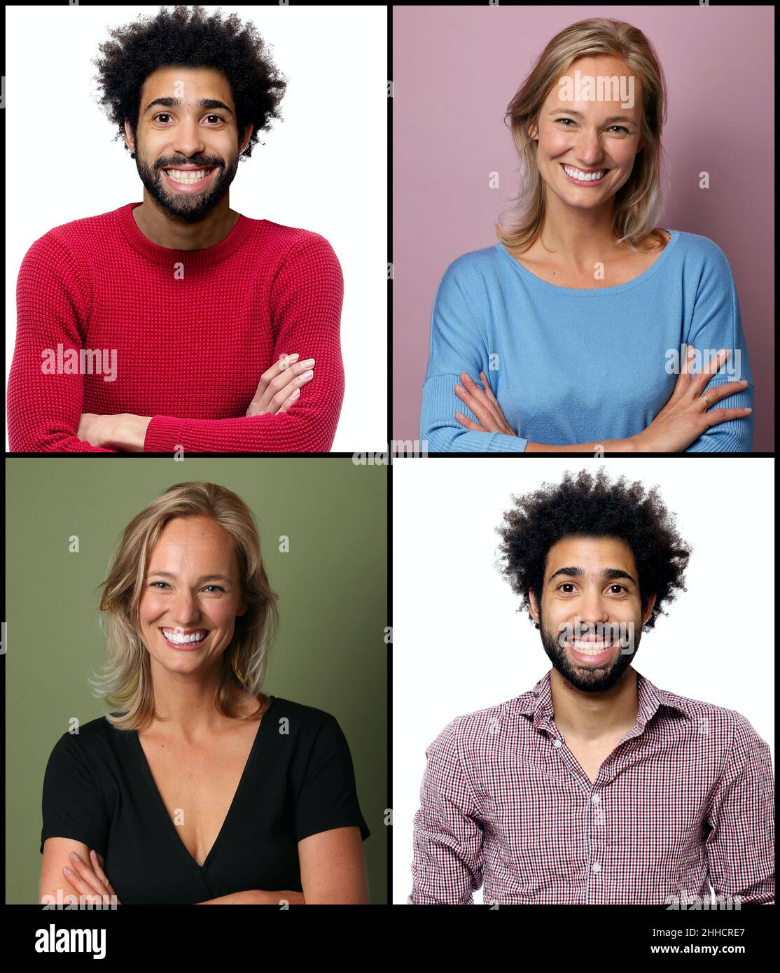 Beautiful happy people in front of a background Stock Photo - Alamy