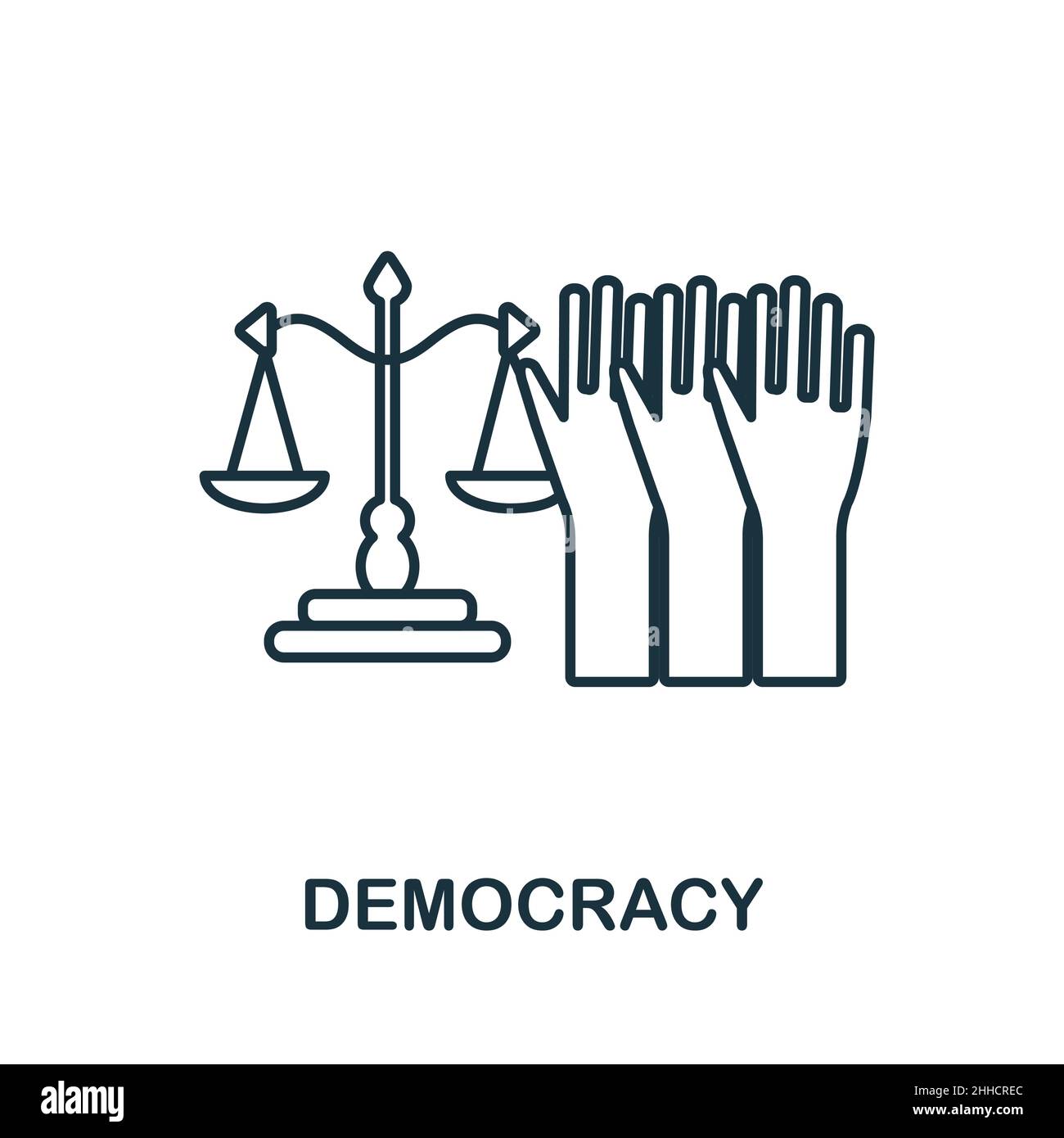 Democracy icon. Line element from human rights collection. Linear ...
