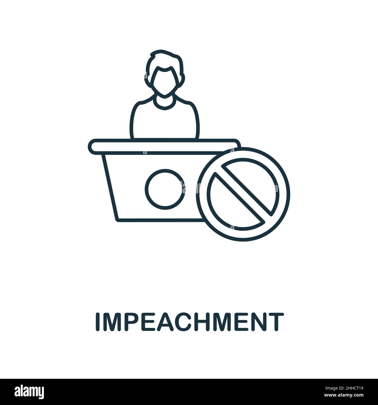 Impeachment icon. Line element from human rights collection. Linear ...