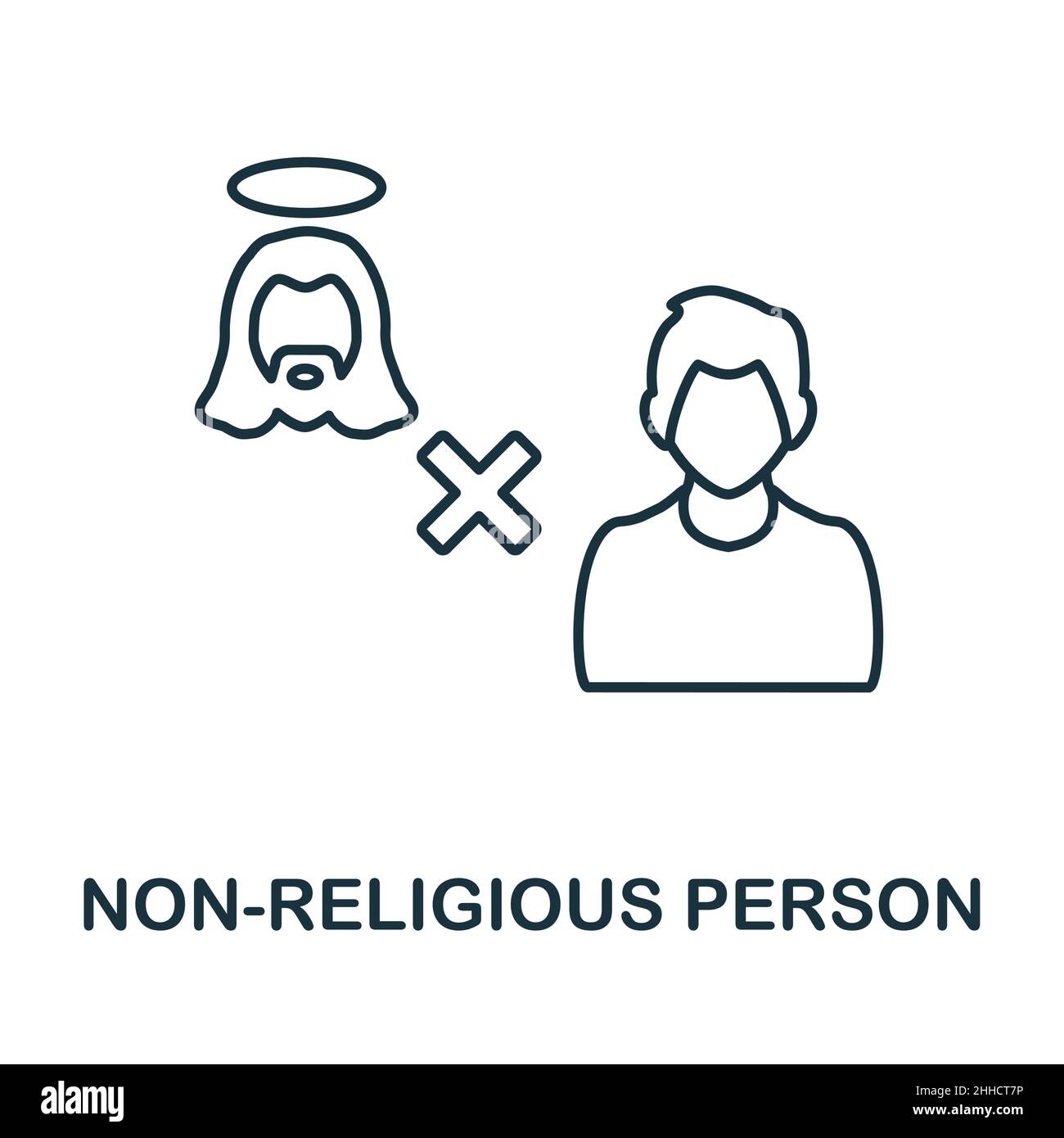 Non-Religious Person icon. Line element from human rights collection ...