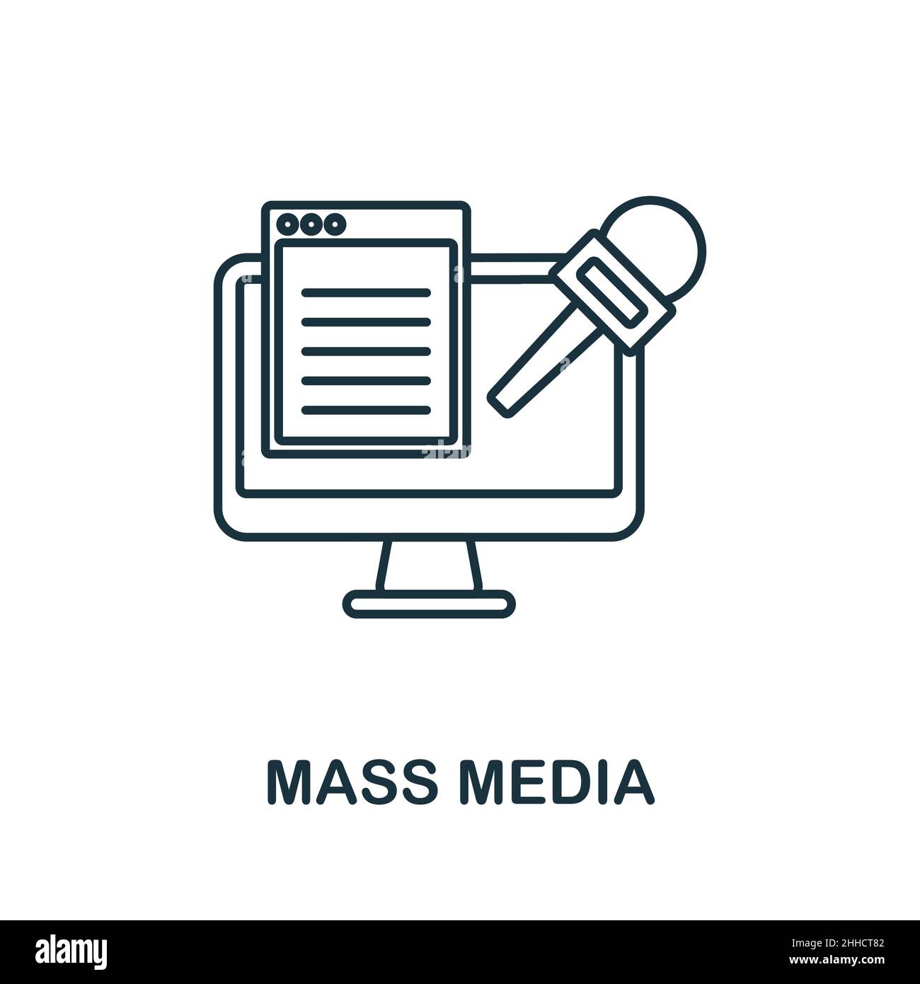 Mass Media icon. Line element from human rights collection. Linear Mass ...