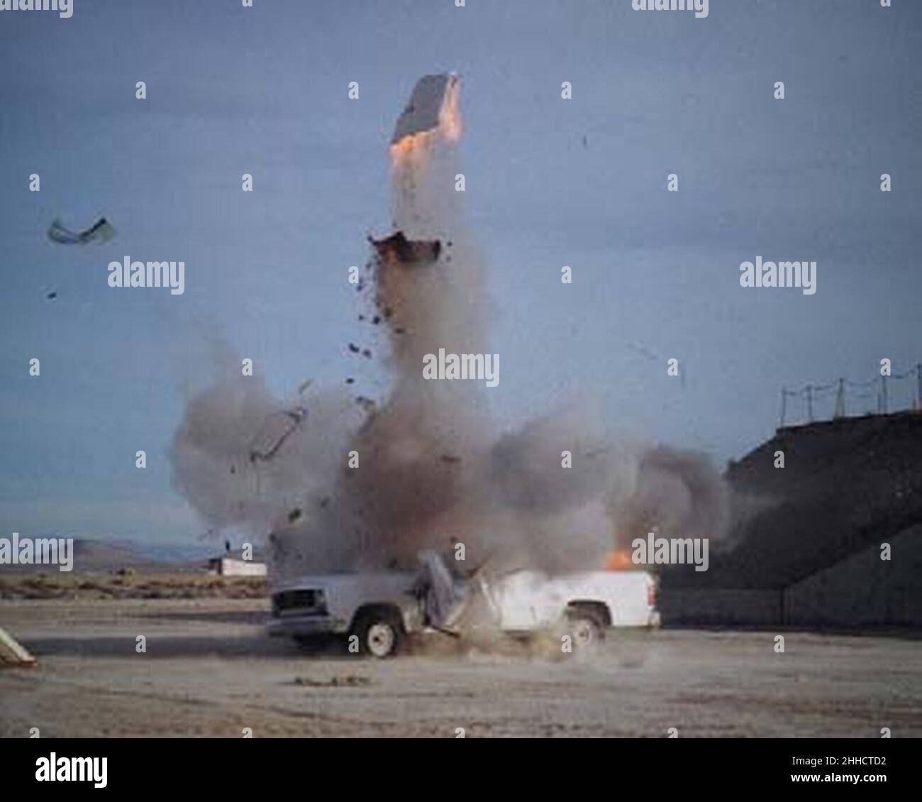 Spike missile hits truck (6 Stock Photo - Alamy