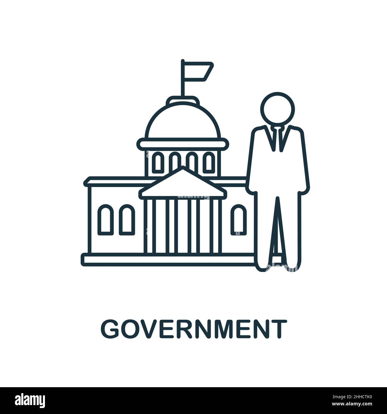 Government icon. Line element from human rights collection. Linear ...