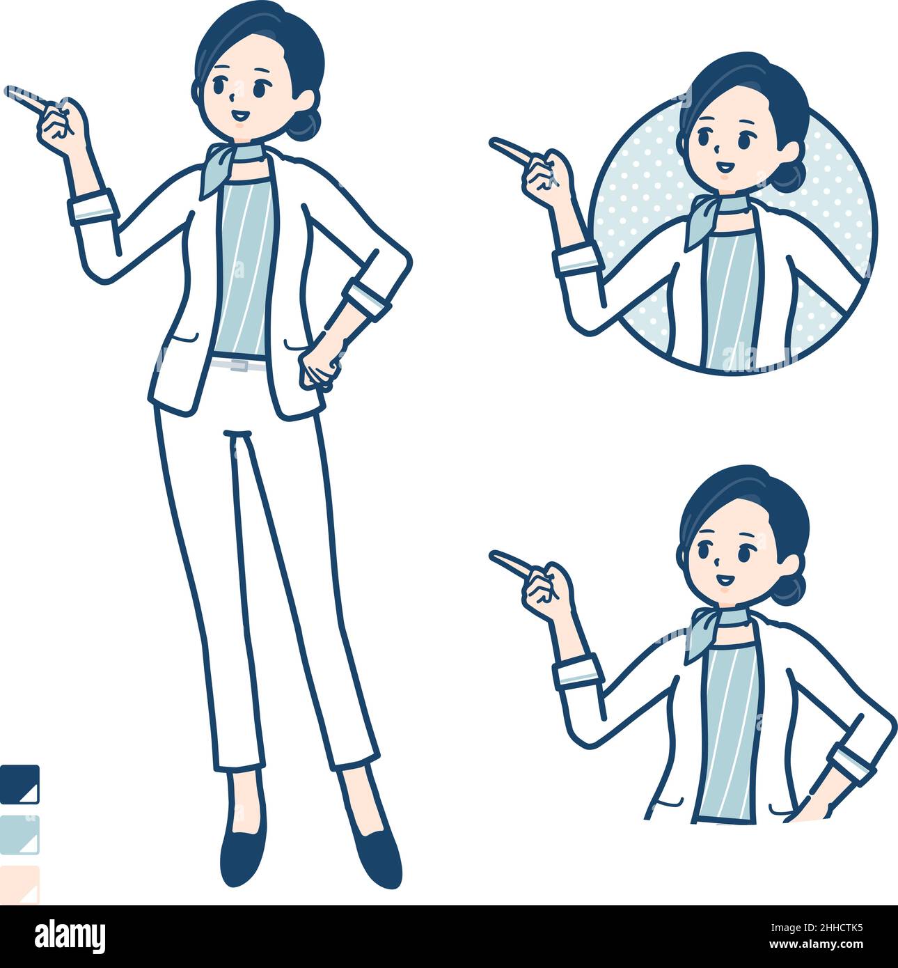 Beauty advisor woman with Explanation Pointing images.It's vector art ...