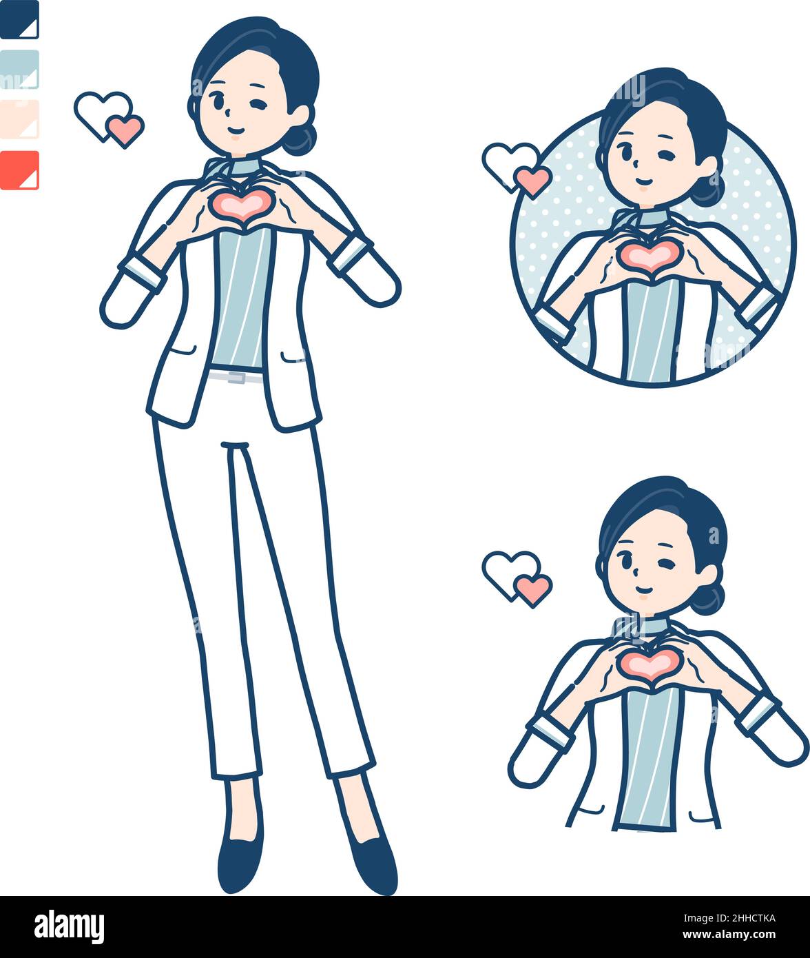 Beauty advisor woman with making a heart symbol by hand images.It's ...