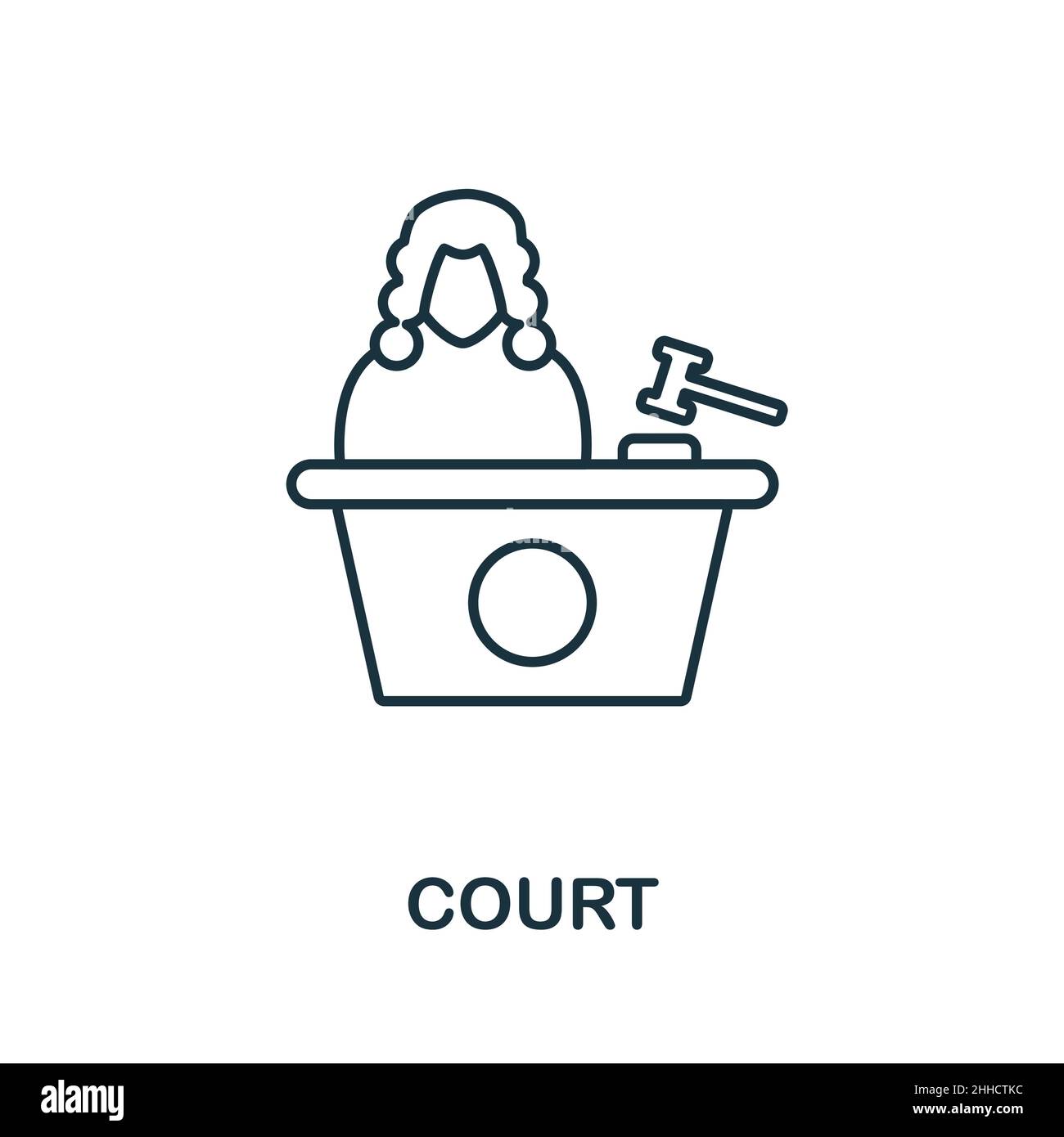 Court icon. Line element from human rights collection. Linear Court ...