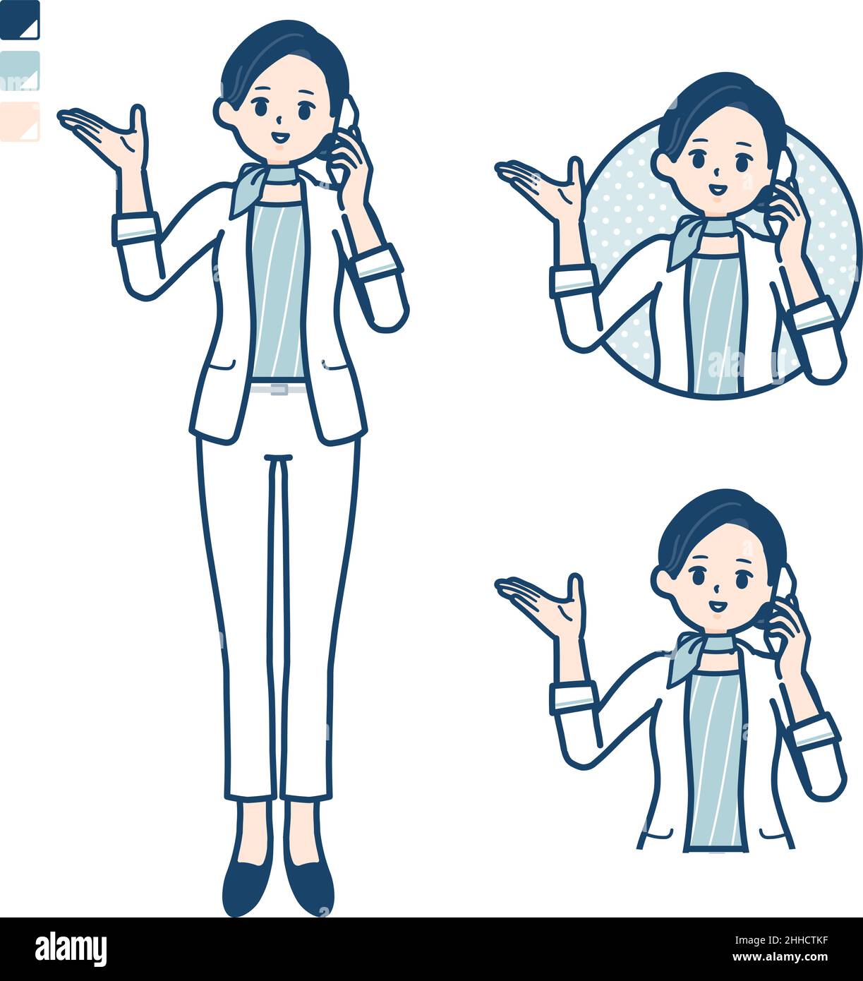 Beauty advisor woman with Call on smartphone images.It's vector art so ...
