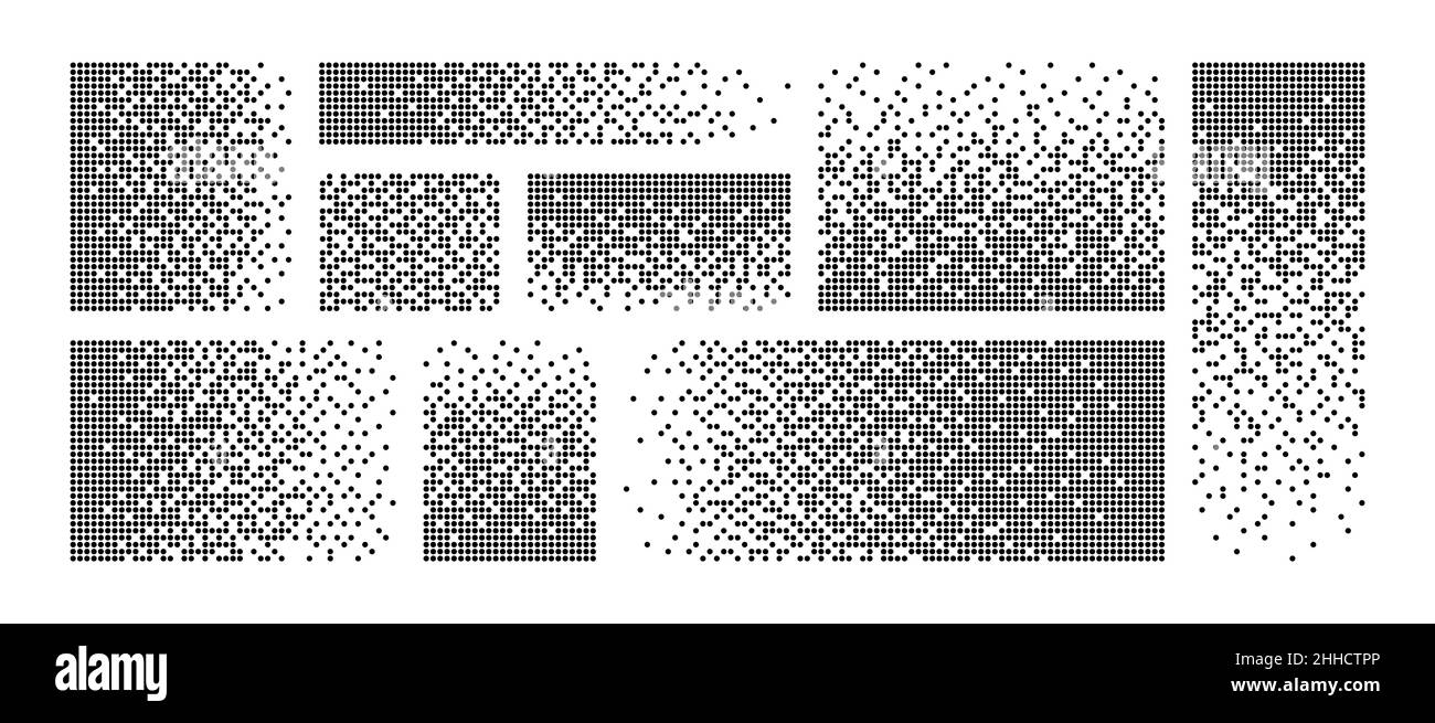 Pixel disintegration background. Decay effect. Dispersed dotted pattern ...