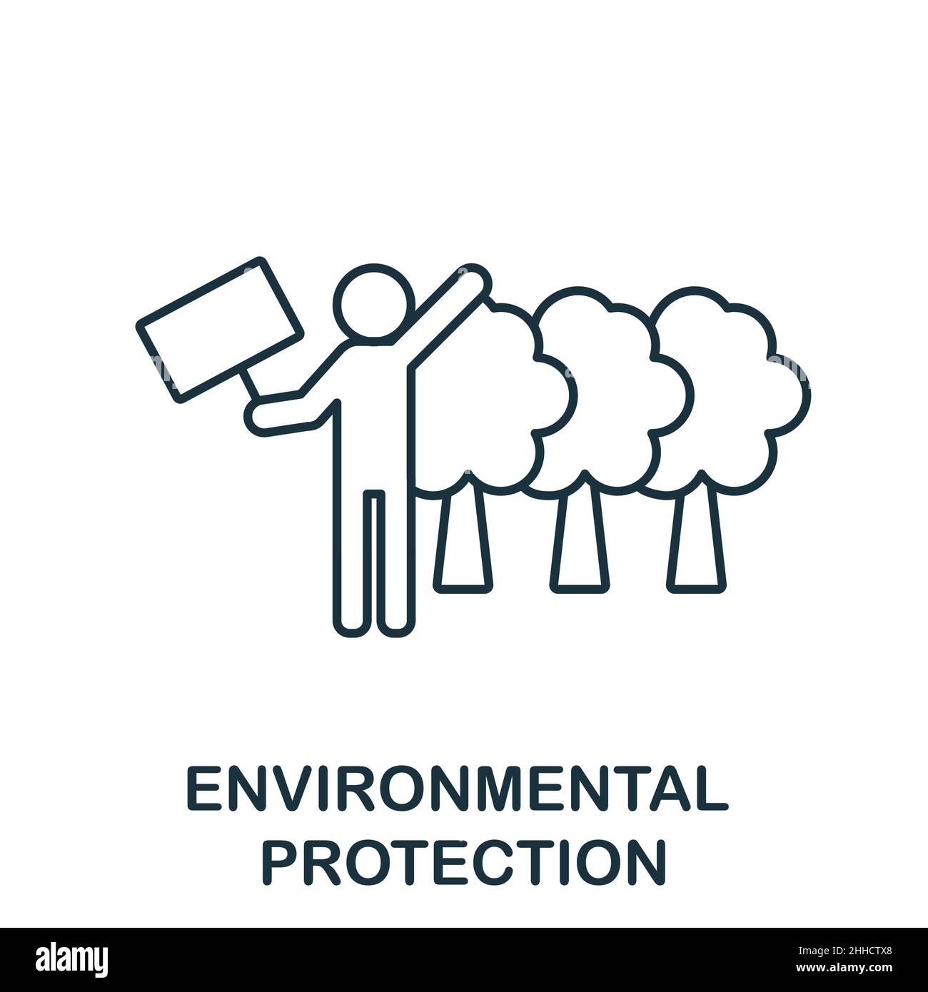 Environmental Protection icon. Line element from human rights ...