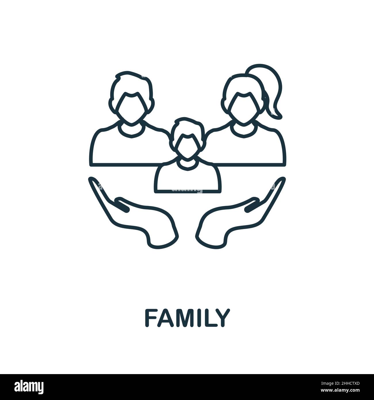 Family icon. Line element from human rights collection. Linear Family ...