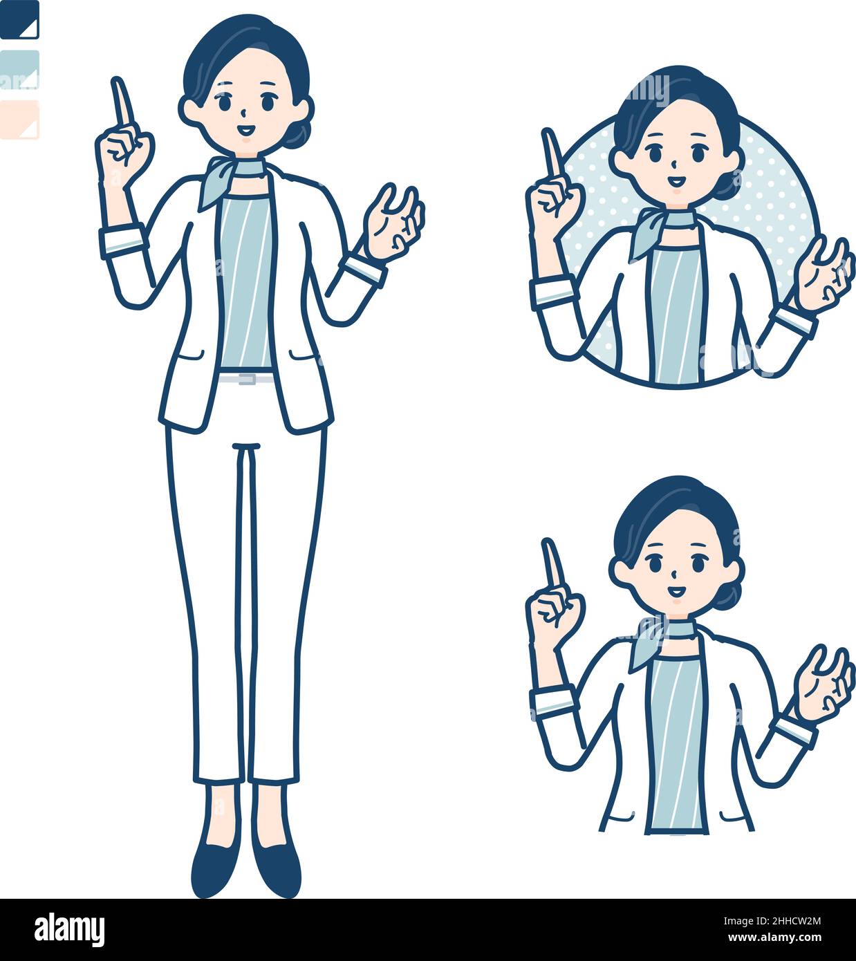 Beauty advisor woman with speaking images.It's vector art so it's easy ...