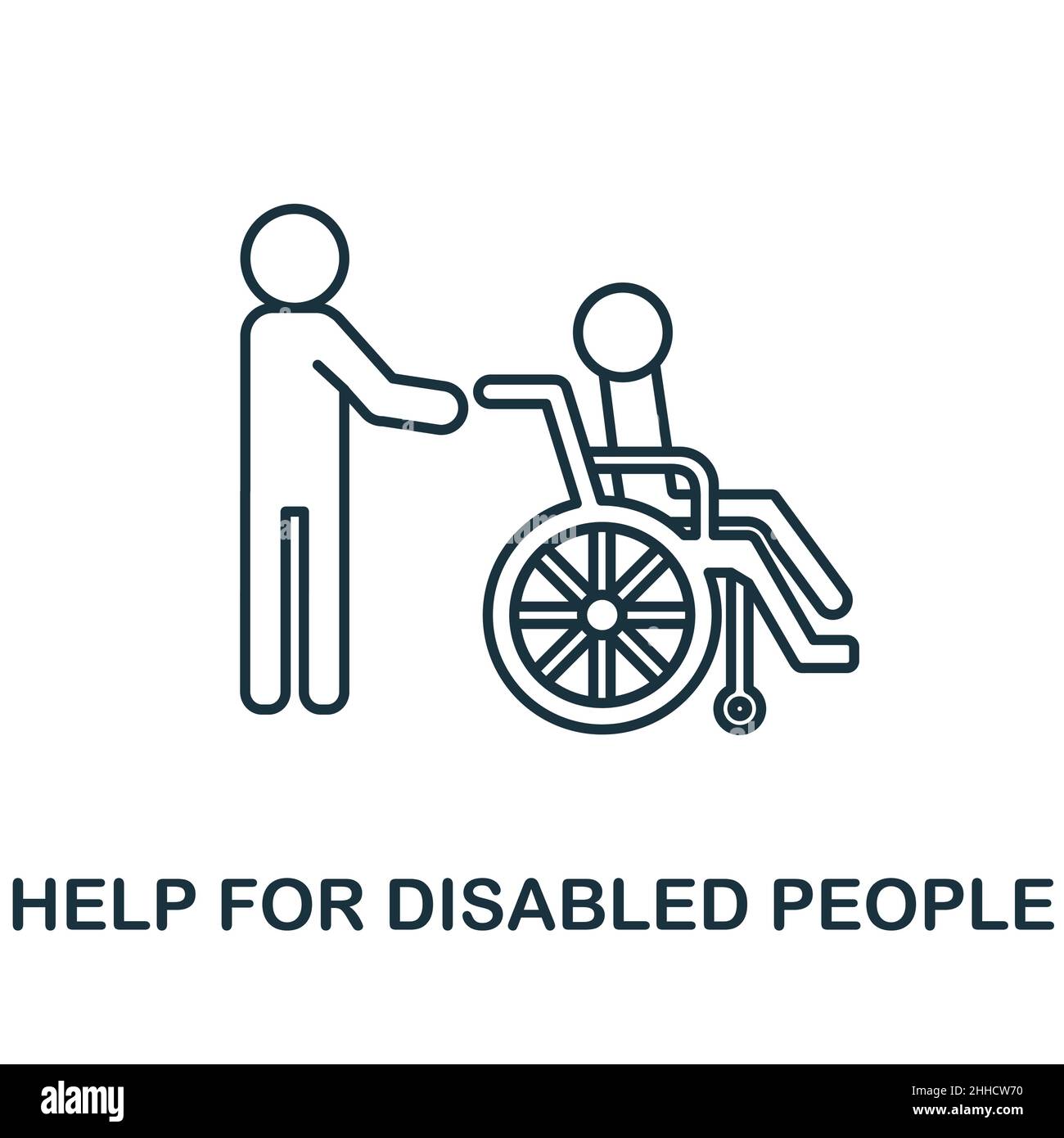 Help For Disabled People icon. Line element from human rights ...