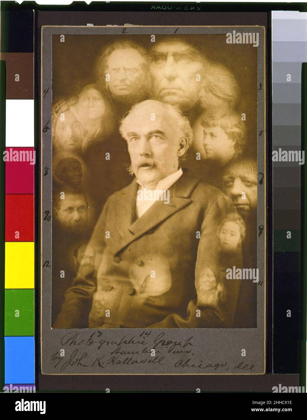 Spirit photograph showing half-length portrait of John K. Hallowell ...