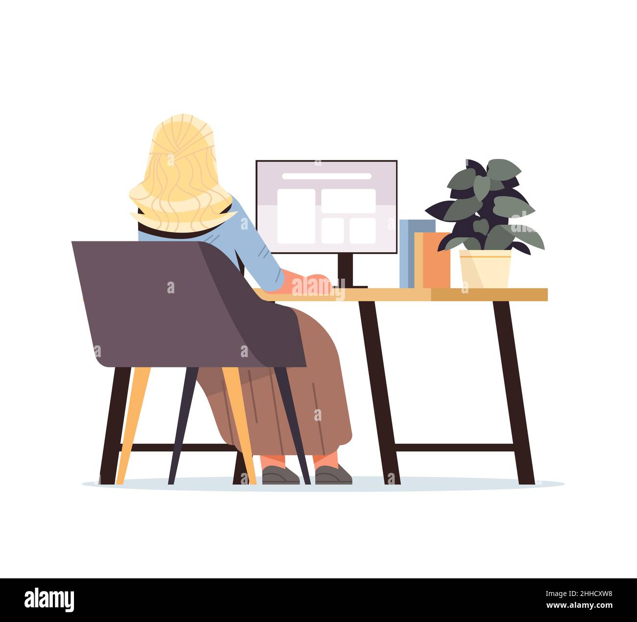 Blonde female rear view Stock Vector Images - Alamy