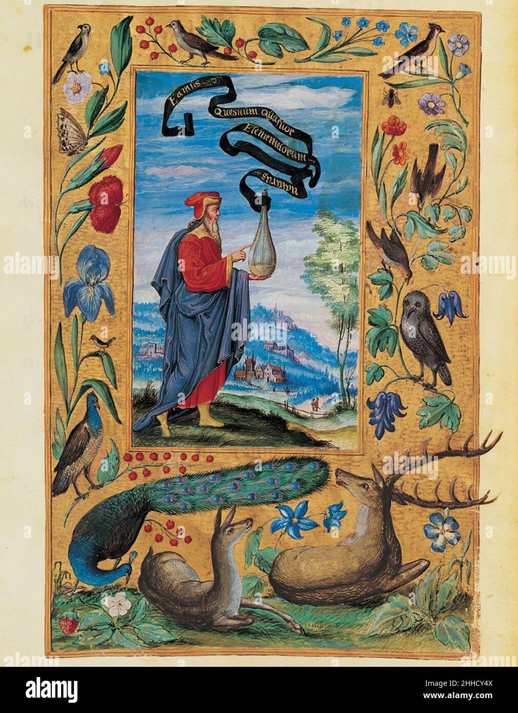 Splendor Solis - Traité d'Alchimie - Le Philosophe à la flasque Stock ...