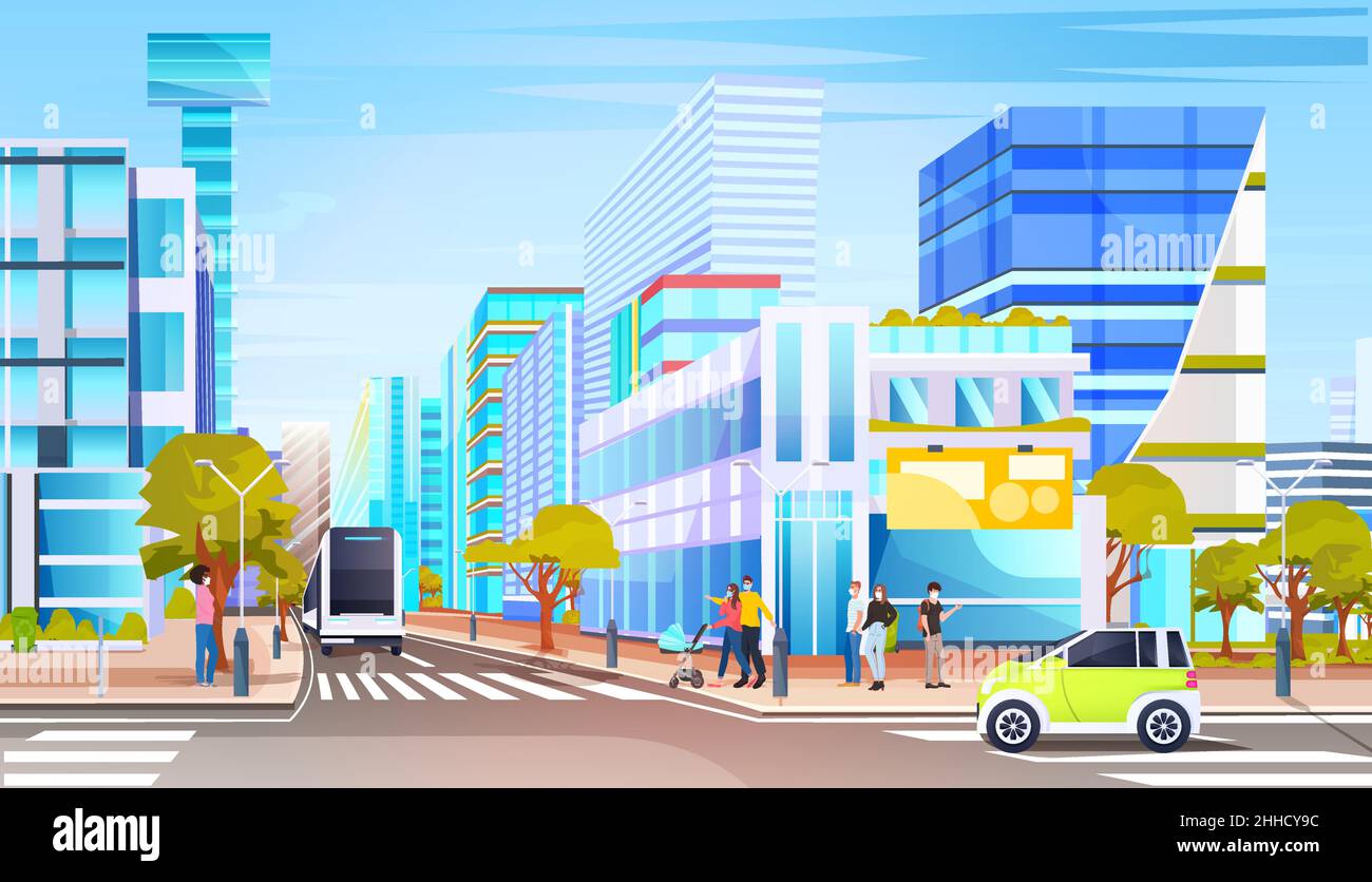 people walking outdoor pedestrians crossing city street cityscape ...