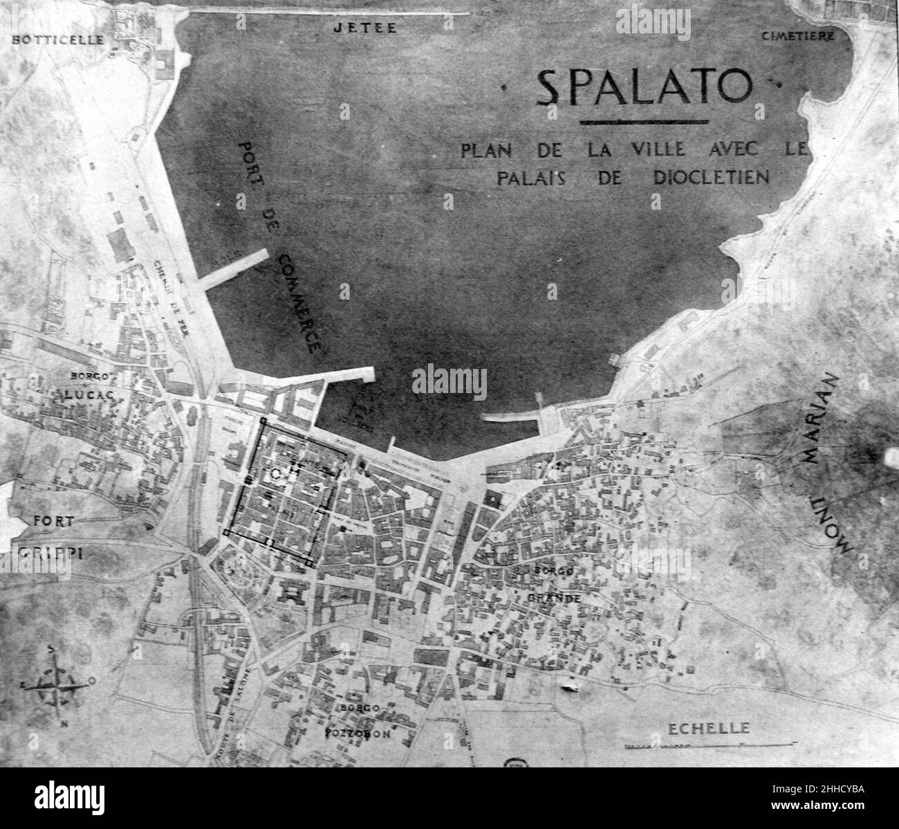 SPLIT-City plan 1912 Stock Photo - Alamy
