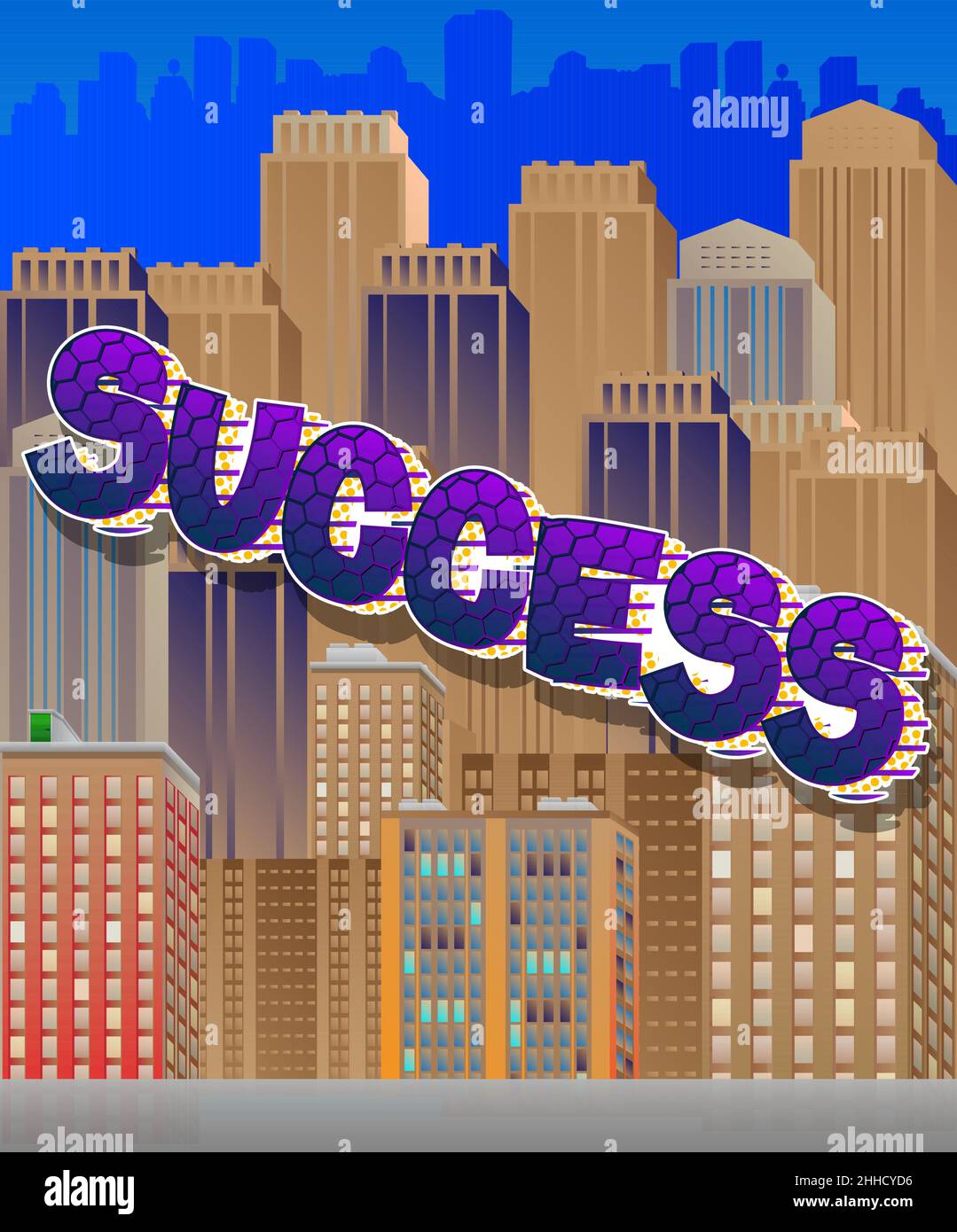 Success. Comic book word text on abstract comics background. Retro pop ...