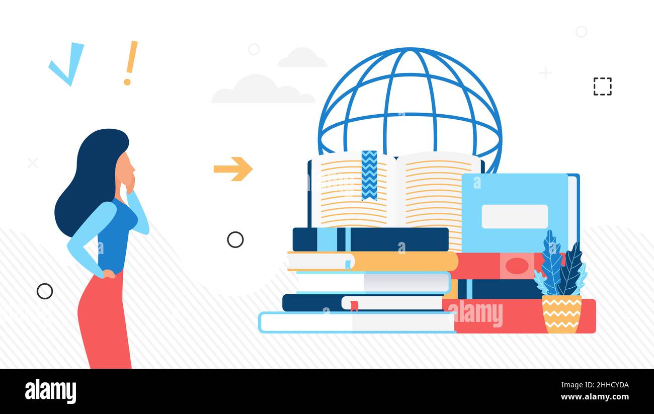 Global learning education system sourcing materials. Stack of ...