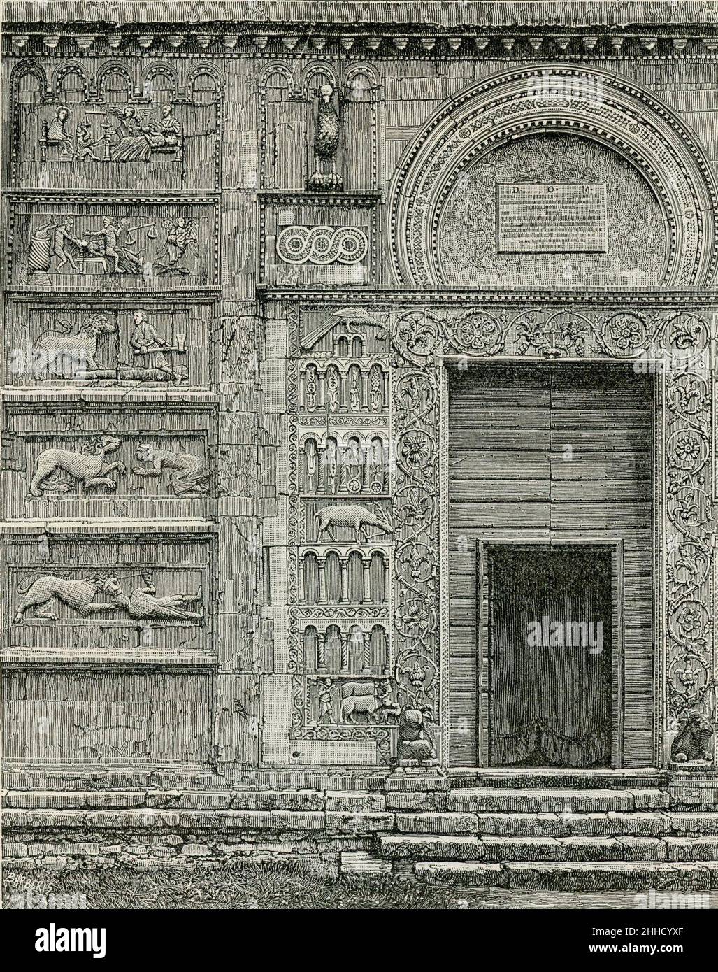 Spoleto dettaglio della facciata della chiesa di San Pietro Stock Photo ...