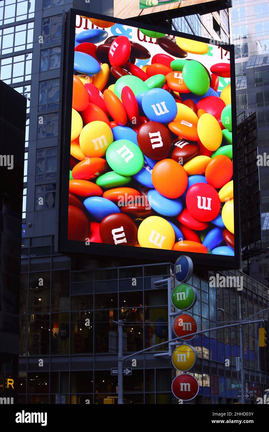General view of the M&Ms store on Broadway in New York, NY on January ...
