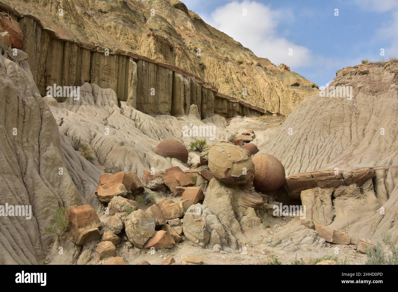 Unusual rock formations at Cannonball Concreations in North Unit of ...