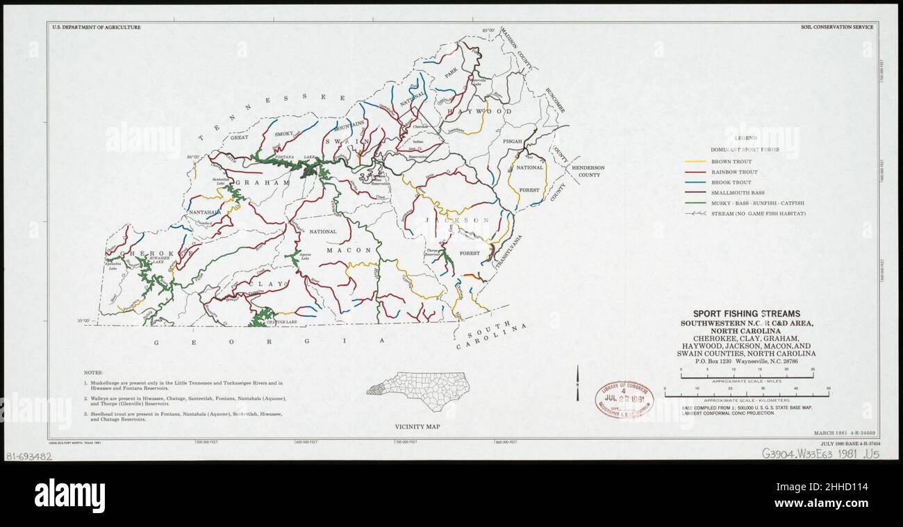 Sport fishing streams, Southwestern N.C. RC&D Area, North Carolina ...