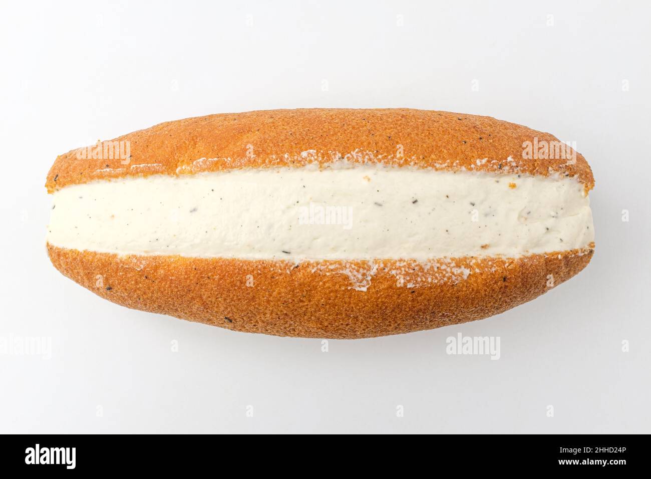 Cream bun on white background Stock Photo - Alamy