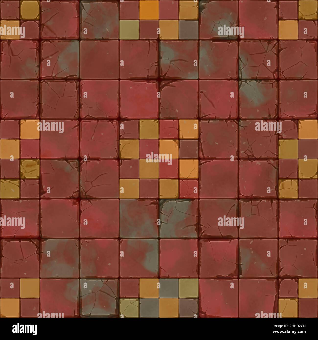 Cartoon seamless stone pavement tiles pattern, brick wall texture ...