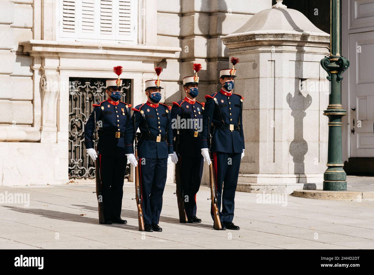Madrid, Spain - July 2,2021: Changing Guard in Royal Palace of Madrid ...