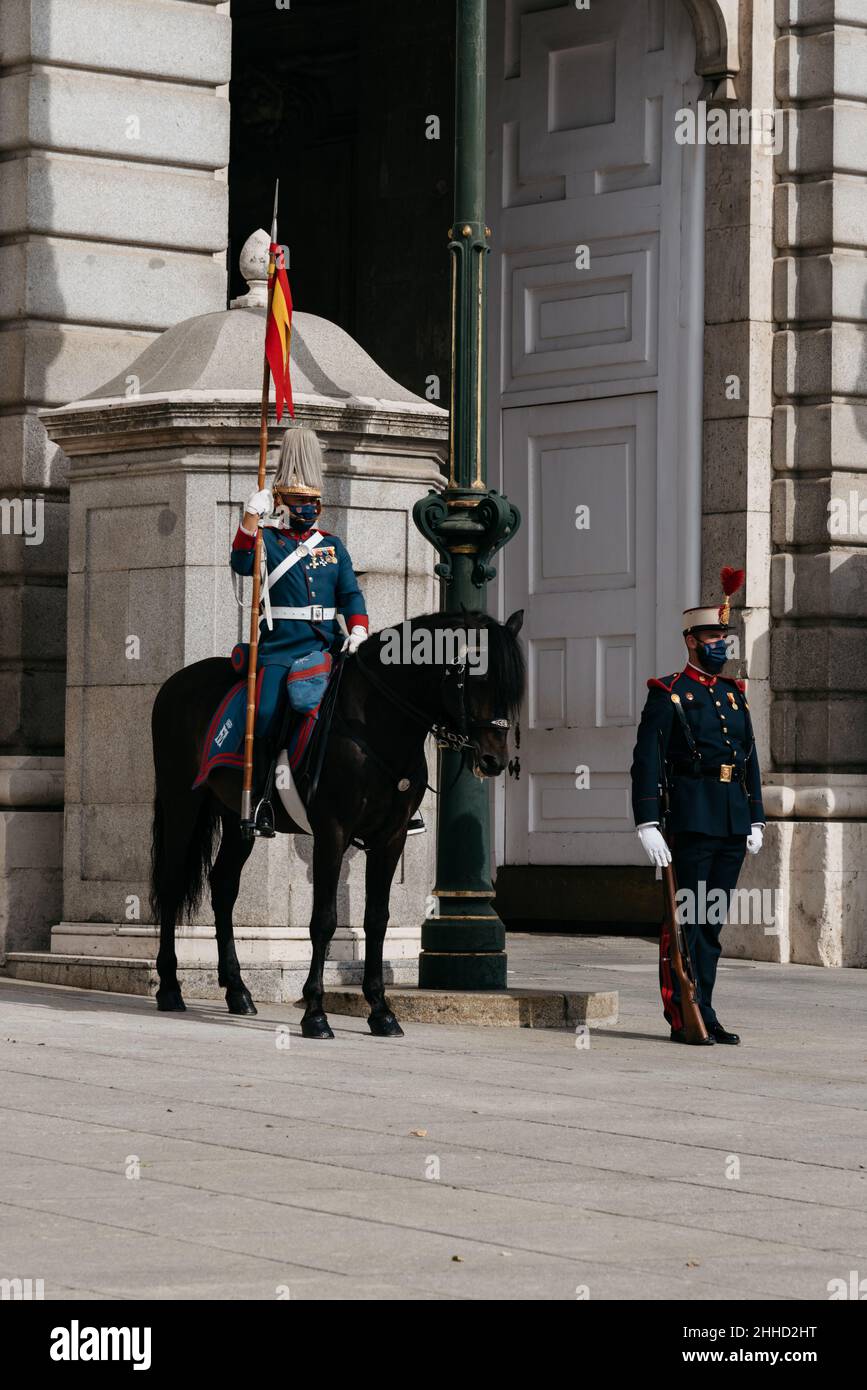 Madrid, Spain - July 2,2021: Changing Guard in Royal Palace of Madrid ...