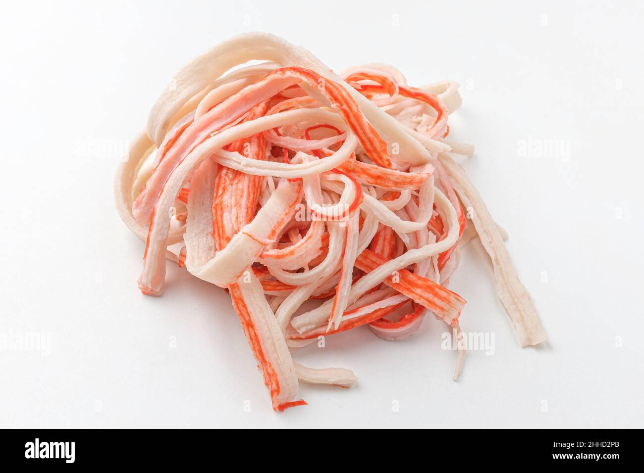 Crab meat on white background Stock Photo - Alamy