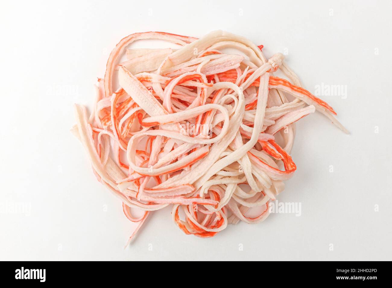 Crab meat on white background Stock Photo - Alamy