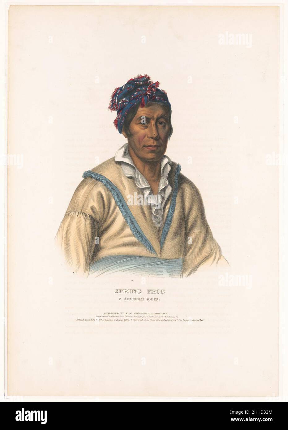 Spring Frog, a Cherokee chief - drawn, printed & coloured at I.T. Bowen ...