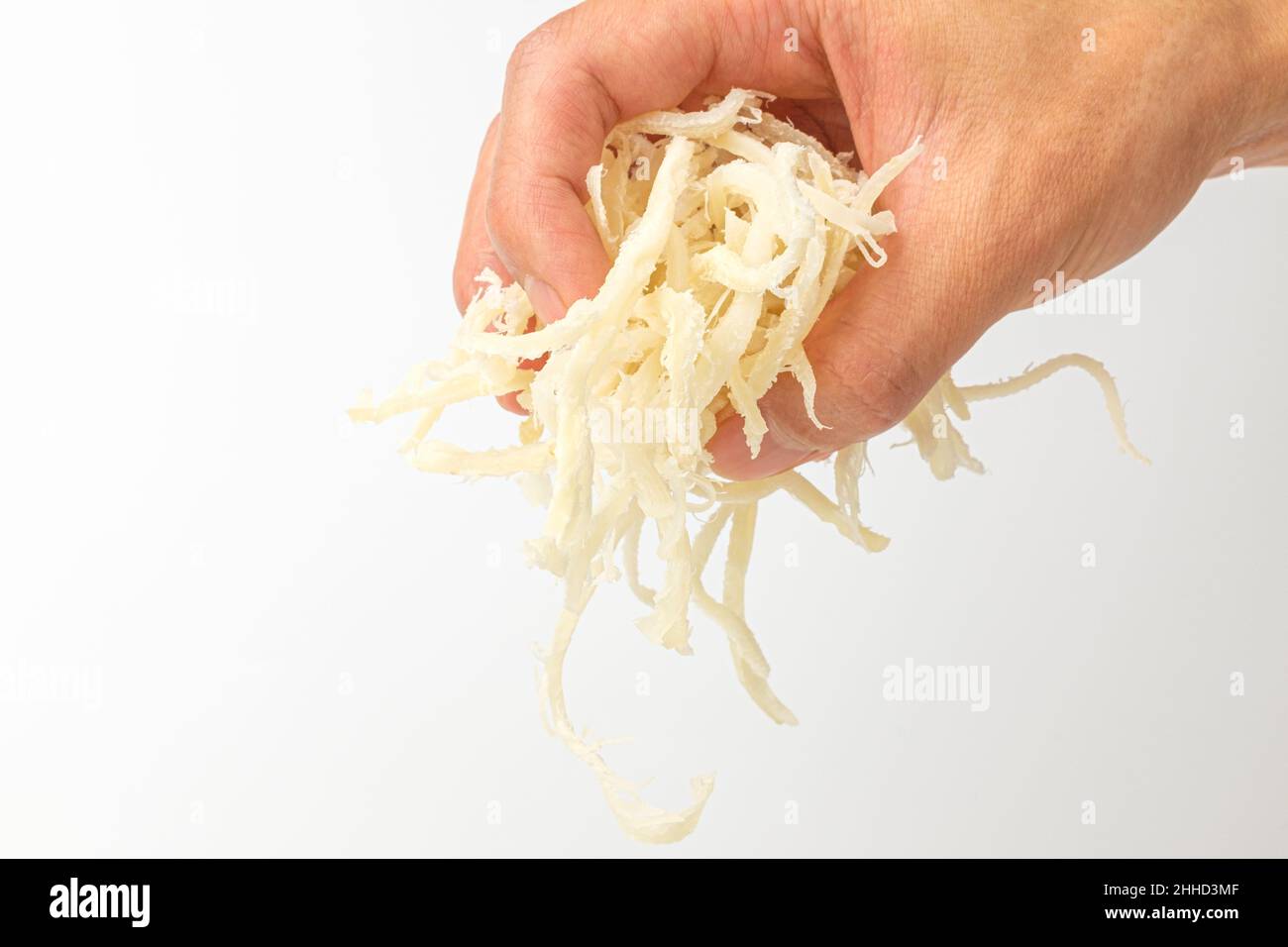 Squid sticks on a white background Stock Photo - Alamy