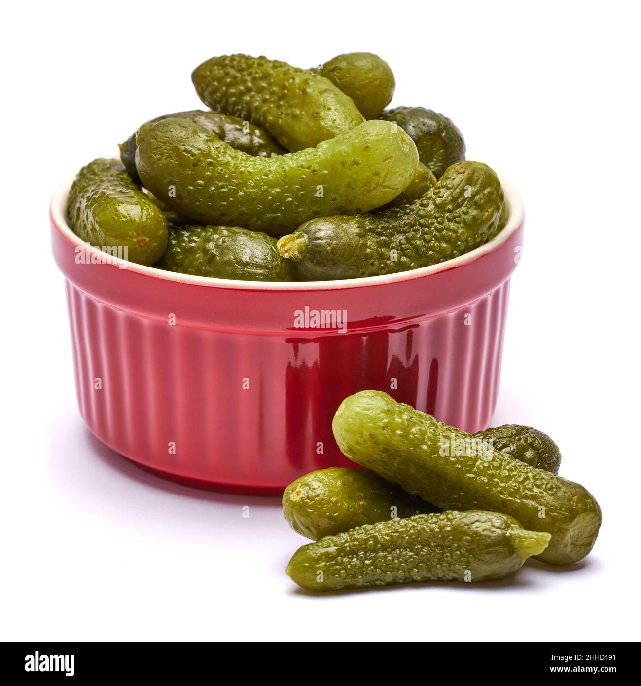 Plate of Tasty canned Whole green cornichons isolated on a white background Stock Photo - Alamy