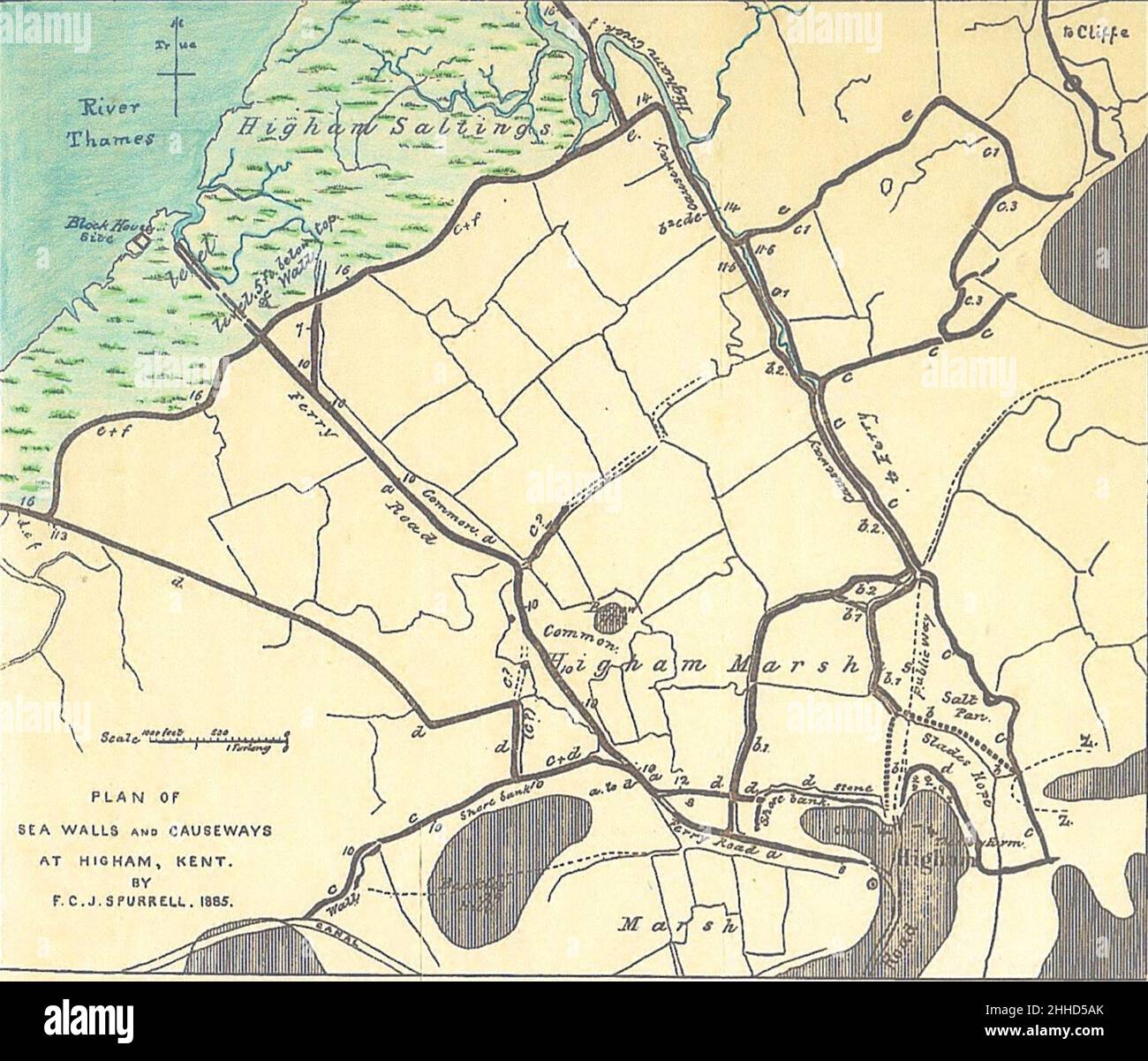 Spurrell map Higham Stock Photo - Alamy