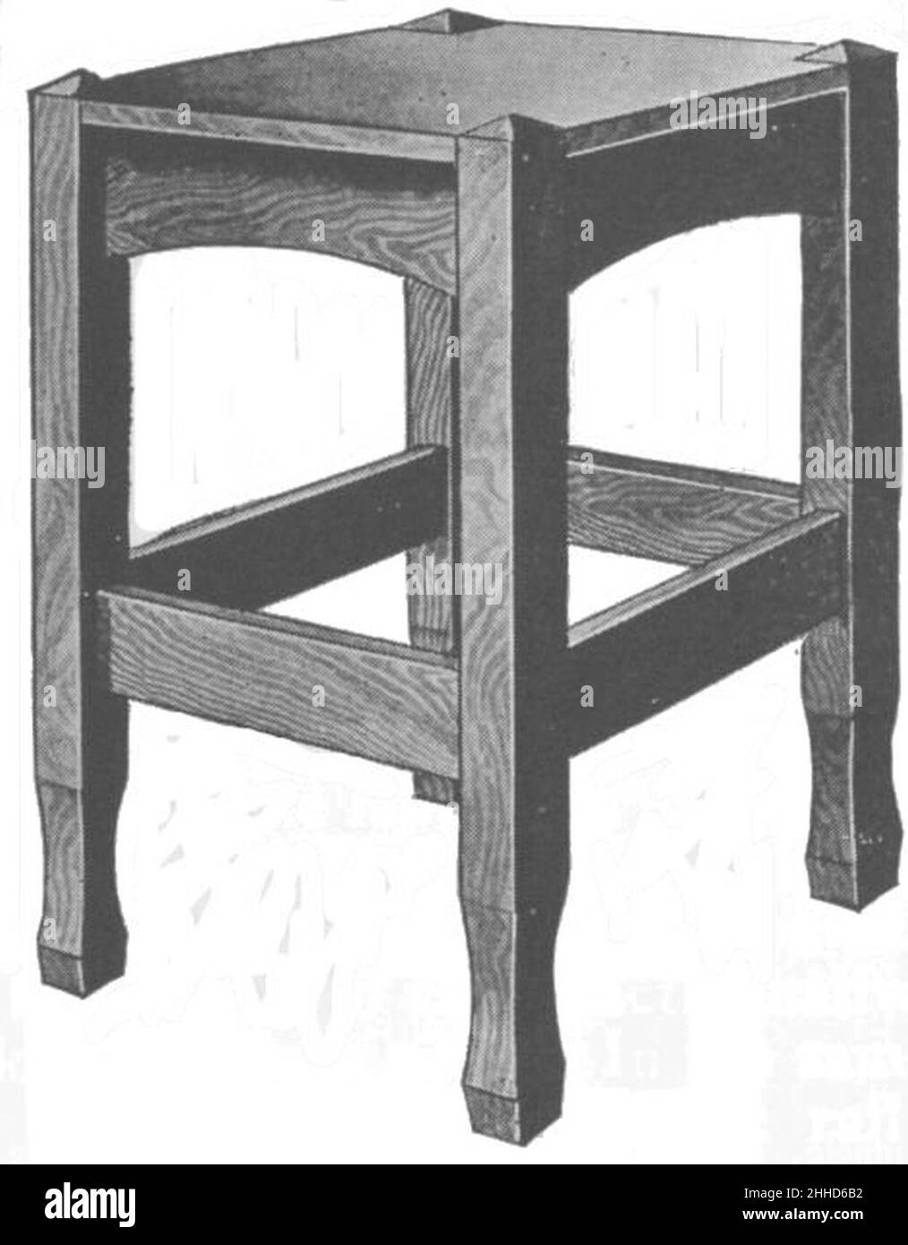 Square tabouret of craftsman design HTMMF3-pg23666 i-107 Stock Photo ...