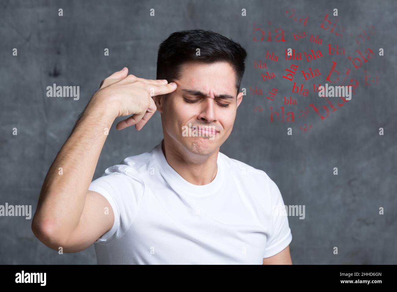 symbolically shooting yourself with the fingers of your hand Stock ...