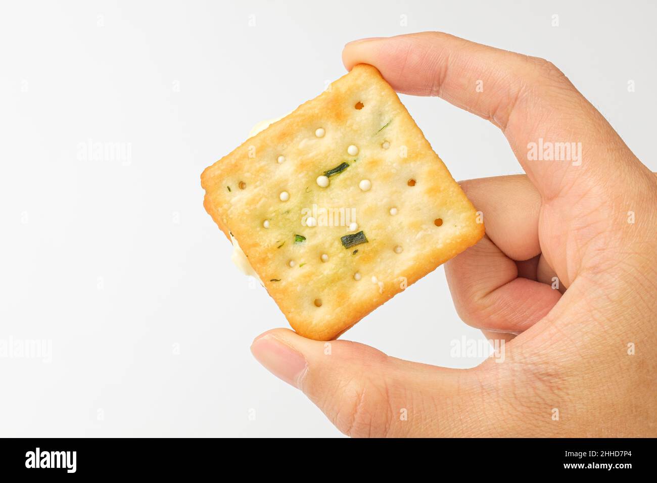 Nougat cracker on white background Stock Photo - Alamy