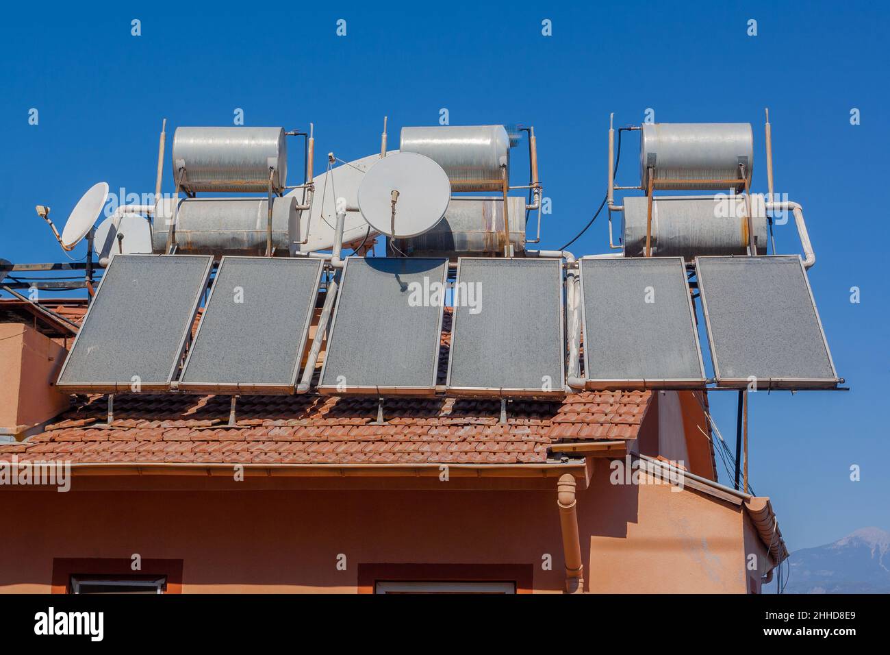 Water tanks on roof house hi-res stock photography and images - Alamy