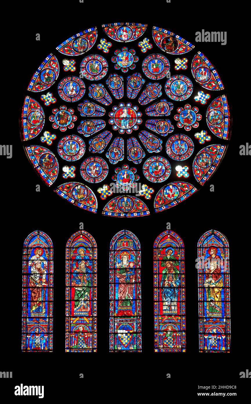 Medieval Rose Window of the South Transept of the Gothic Cathedral of ...